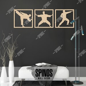 Karate Wood Wall Decor - Karate Techniques Art - Kick and Punch Sign ...