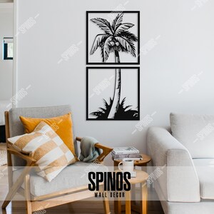 Palm Wood Wall Art - Tree Wall Decor - Coconut Tree - Tropical Wall ...