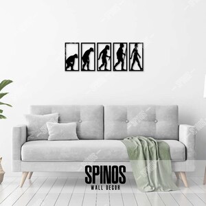 Human Evolution Wood Wall Art: Darwin Theory Home Decor - Etsy