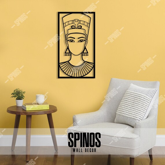 Egypt Wall Art Room Decor Cleopatra Wall Art Wooden Cleopatra with Cat ...