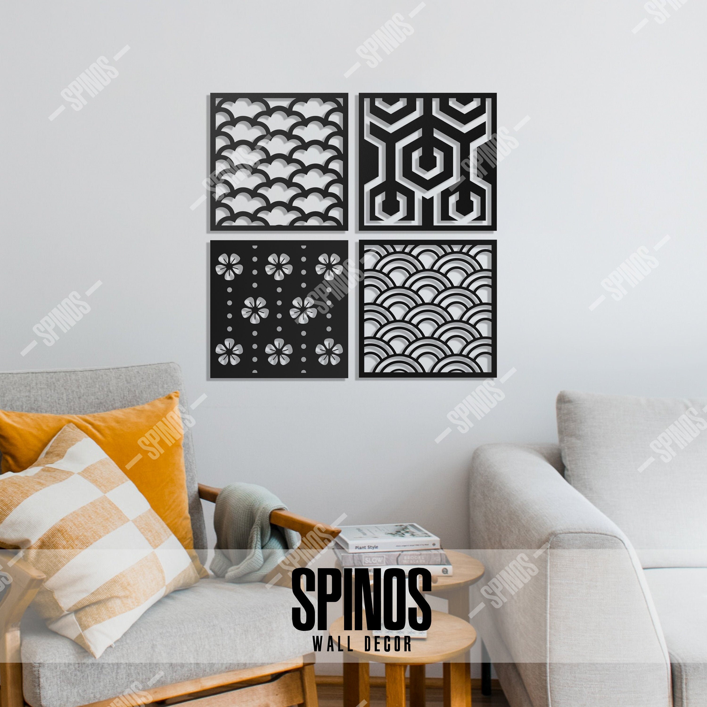 Japanese Pattern Wall Art Asian Motifs Wall Decor Kimono - Etsy