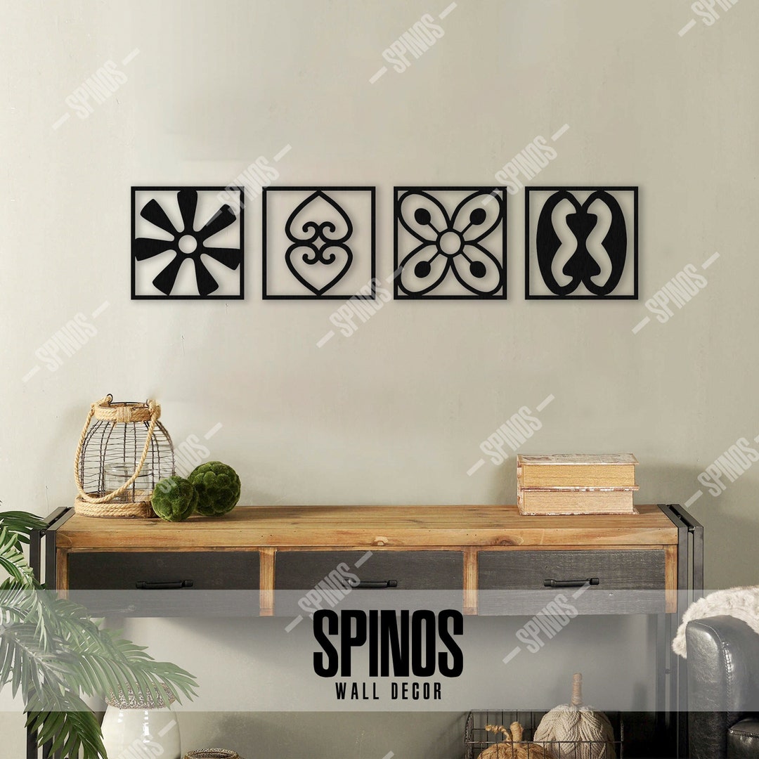 Adinkra Symbols Wall Art, African Wood Decor, Ghanaian Motifs, Africa ...