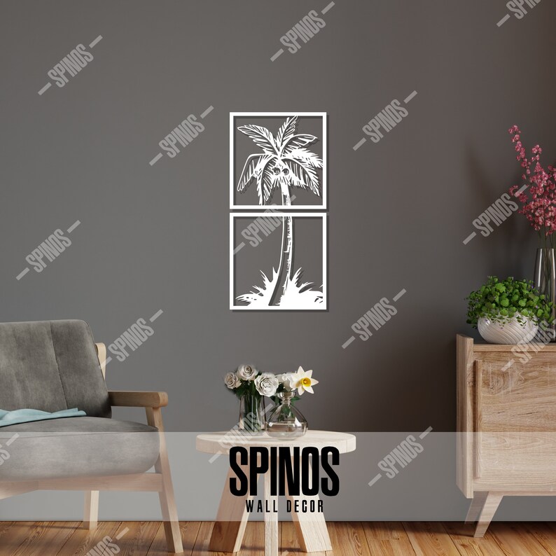Palm Wood Wall Art Tree Wall Decor Coconut Tree Tropical | Etsy