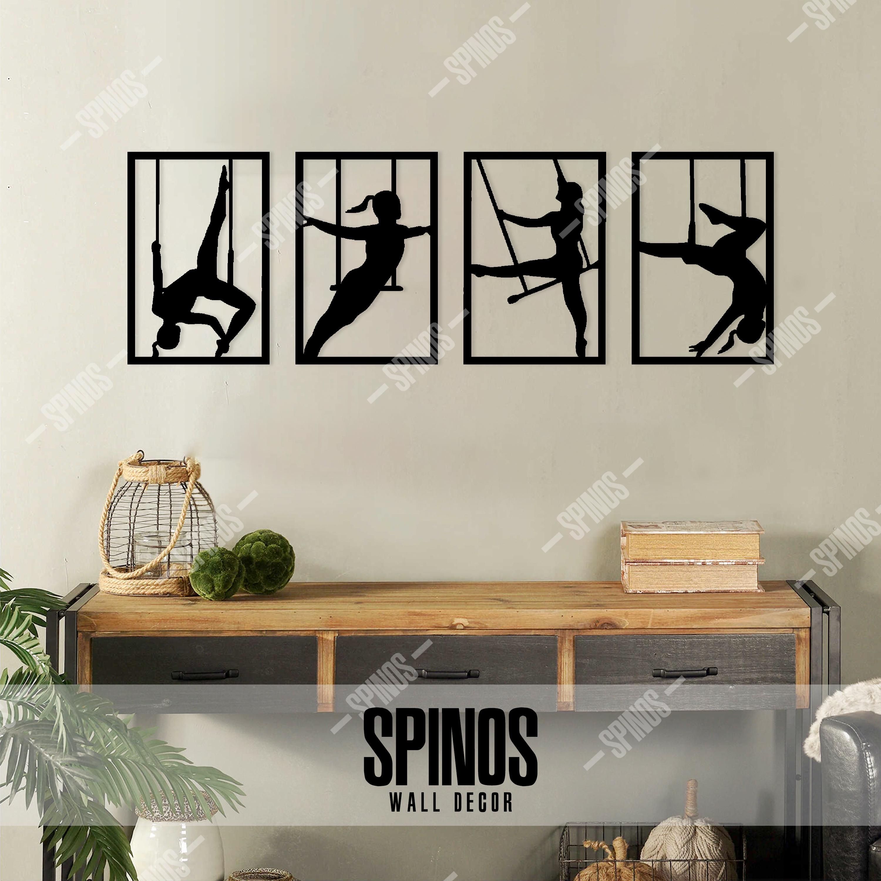 Trapeze Artist Wood Wall Art: Circus Acrobat Decor Set - Etsy