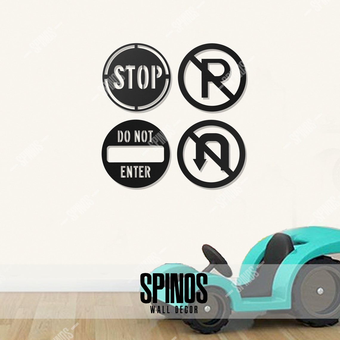 Traffic Sign Wall Art Road Signs Home Decor Stop Wood | Etsy