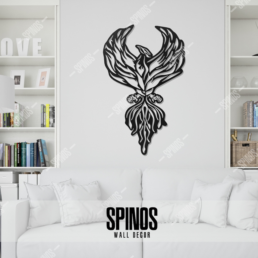 Phoenix Wood Wall Decor, Fenix Wall Art, Mythological Sign, Symbol of ...