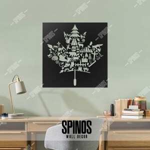 Canadian Symbols Wood Wall Decor - Maple Leaf Wall Art - Canada Wood ...