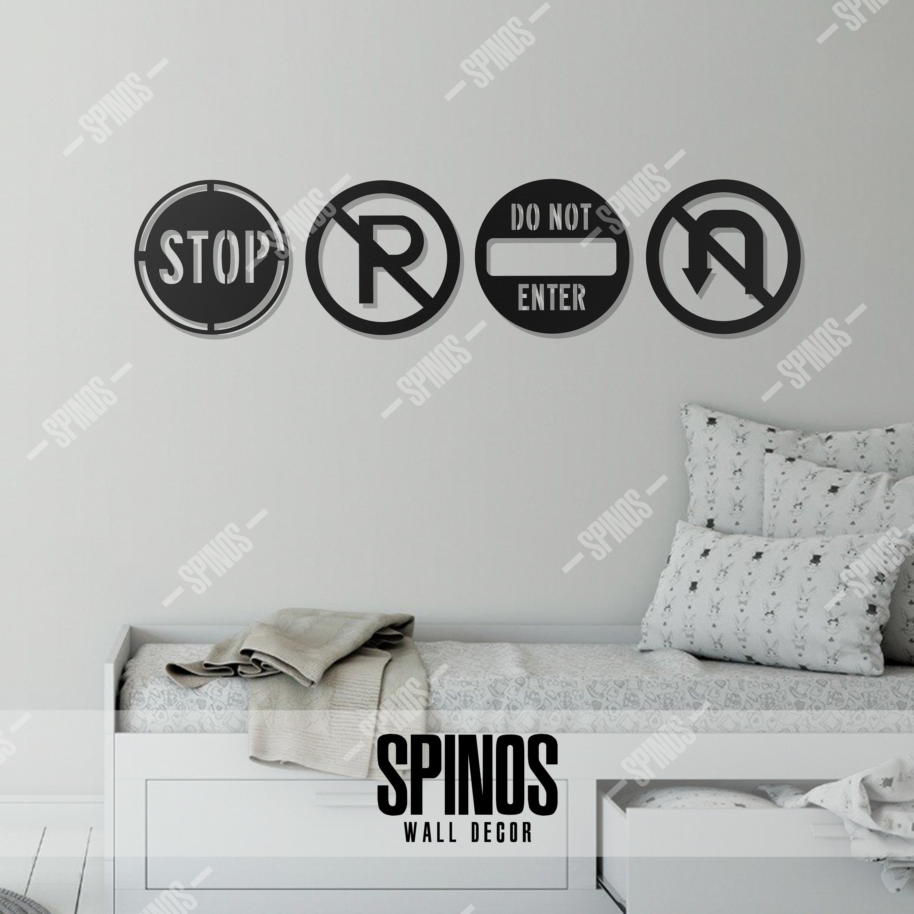 Traffic Sign Wall Art Road Signs Home Decor Stop Wood | Etsy