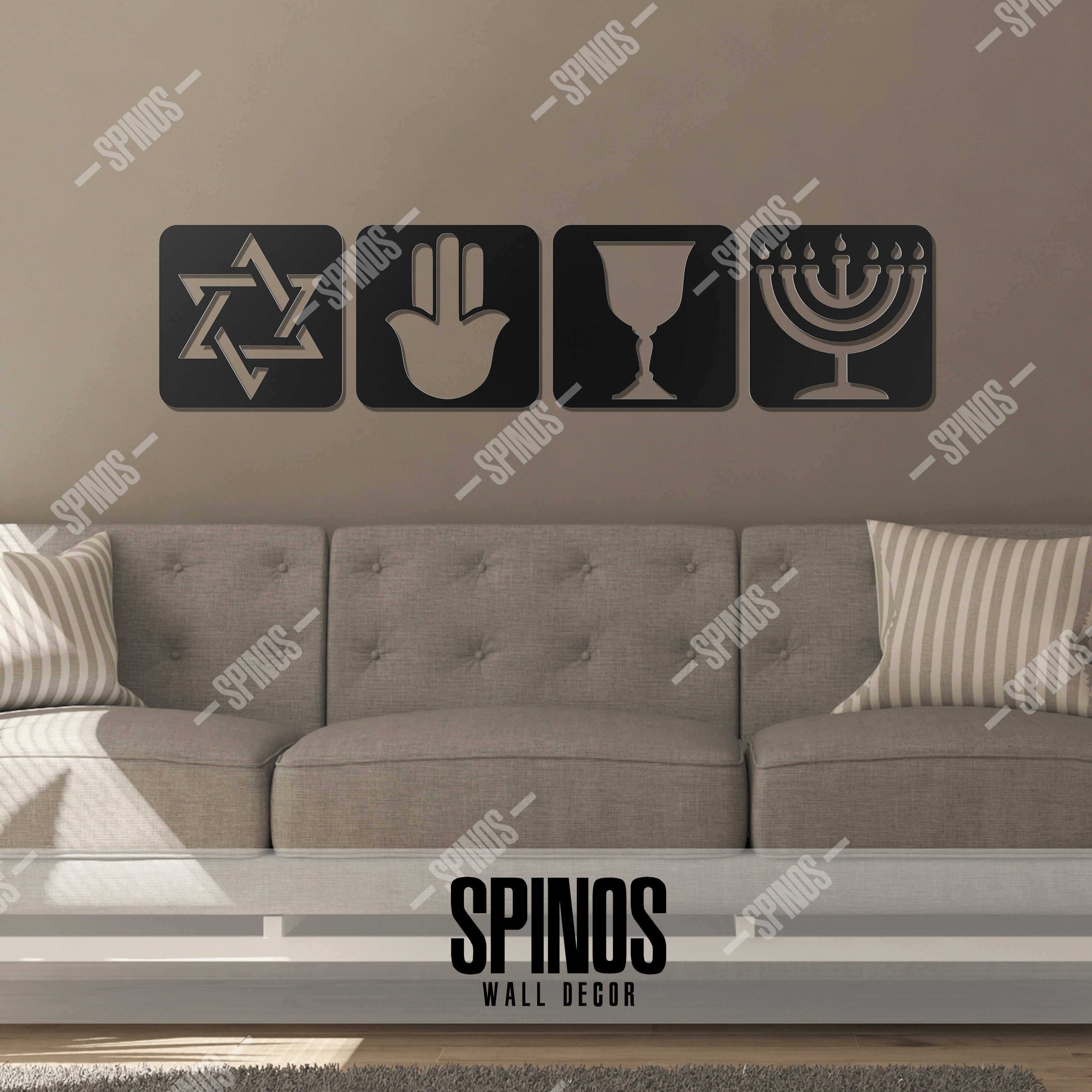 Jewish Wood Wall Art Hebrew Symbols Wall Art Israel Sign - Etsy