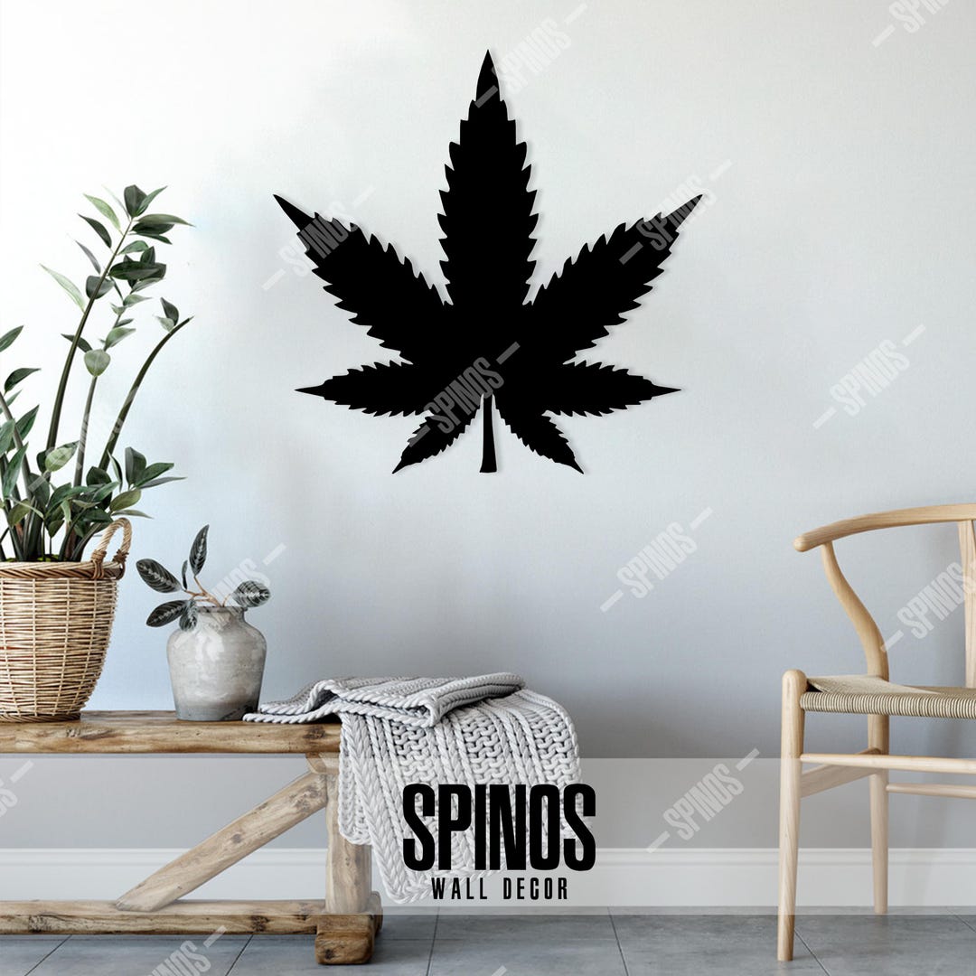 Wooden Marijuana Leaf Wall Art – Cannabis Plant Decor– Modern Home ...