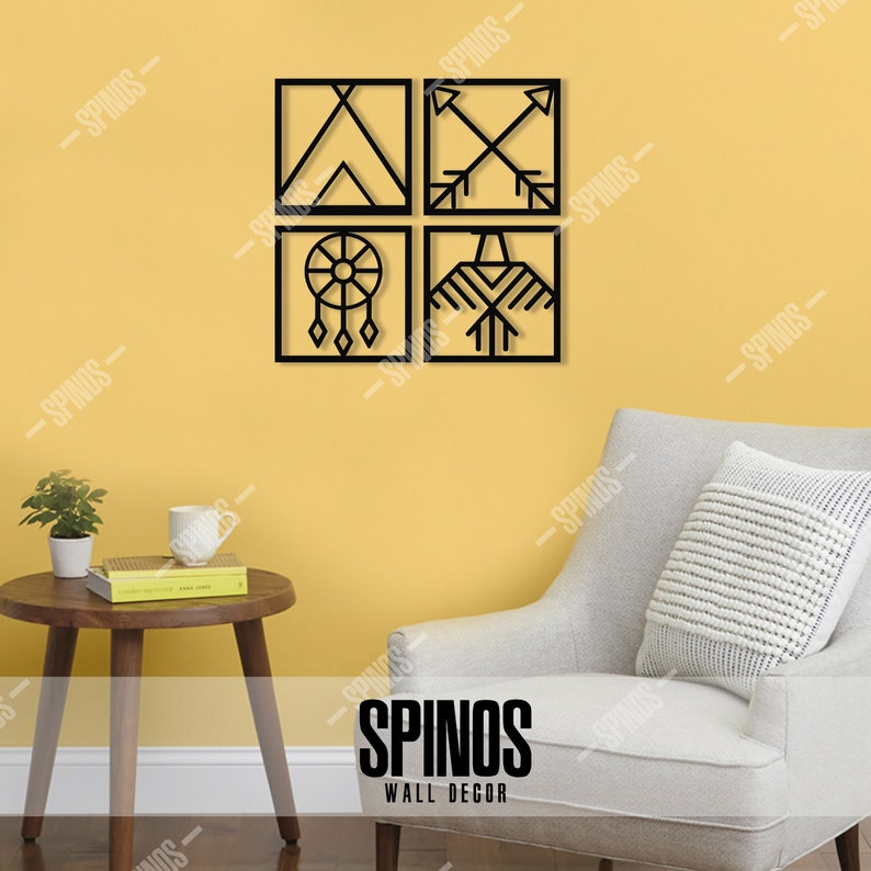 Native American Symbols Wood Wall Art Amerindian / American - Etsy