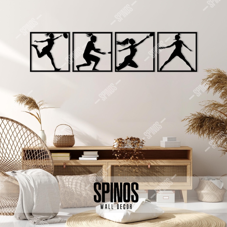 Women’s Ultimate Frisbee Wall Decor – 4 Piece Wooden Athlete Art Set - Etsy