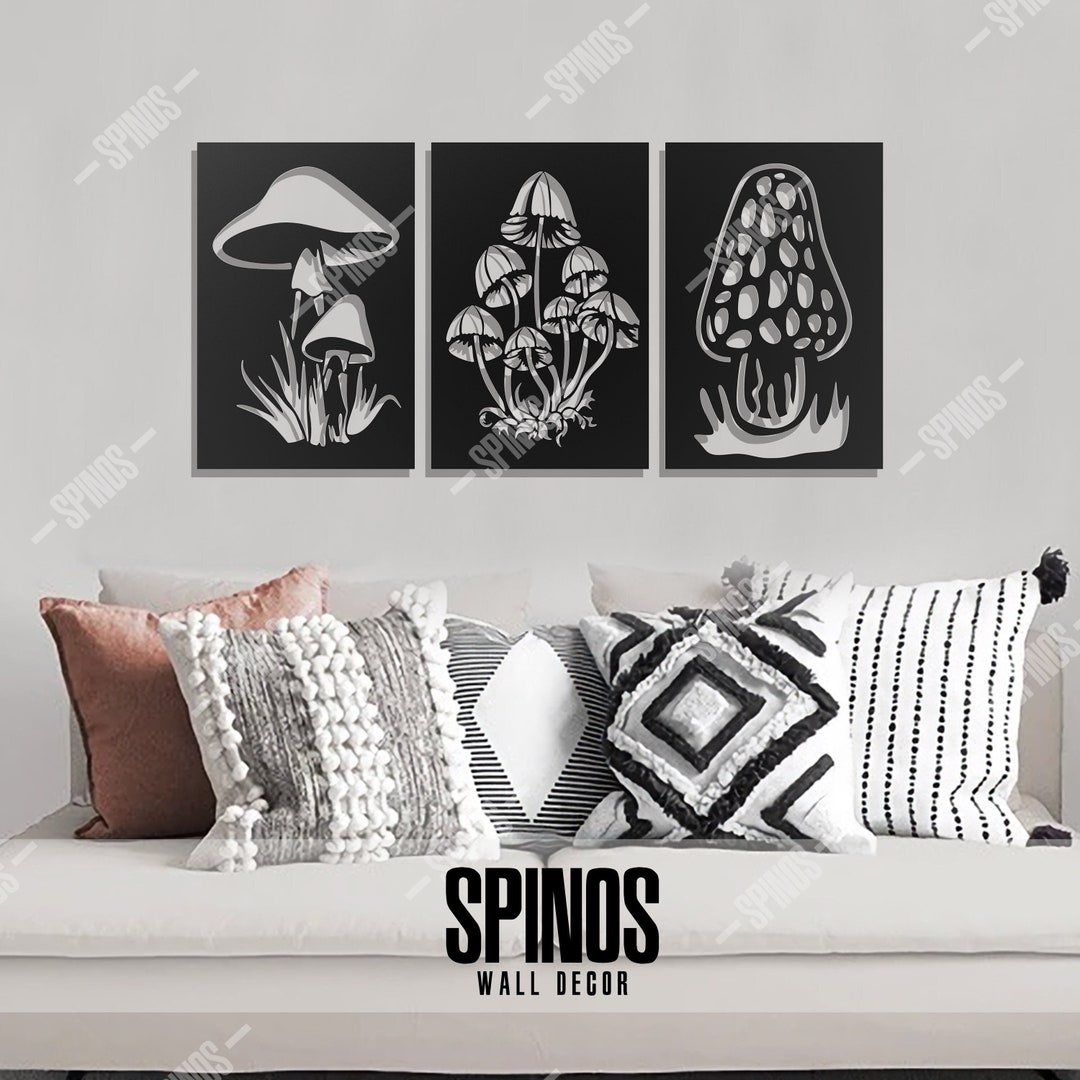 Mushroom Wood Wall Decor: Magic Toadstool Art, Nature Sign - Etsy