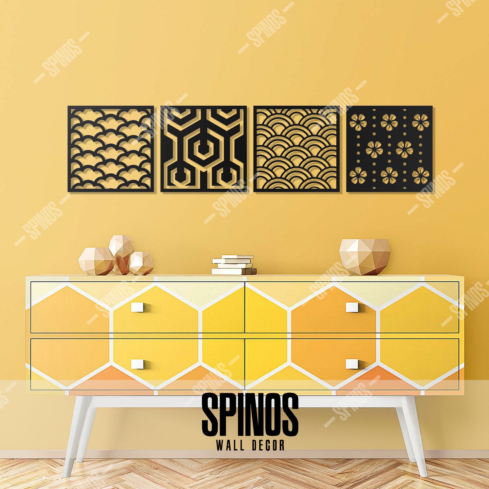 Japanese Pattern Wall Art Asian Motifs Wall Decor Kimono - Etsy