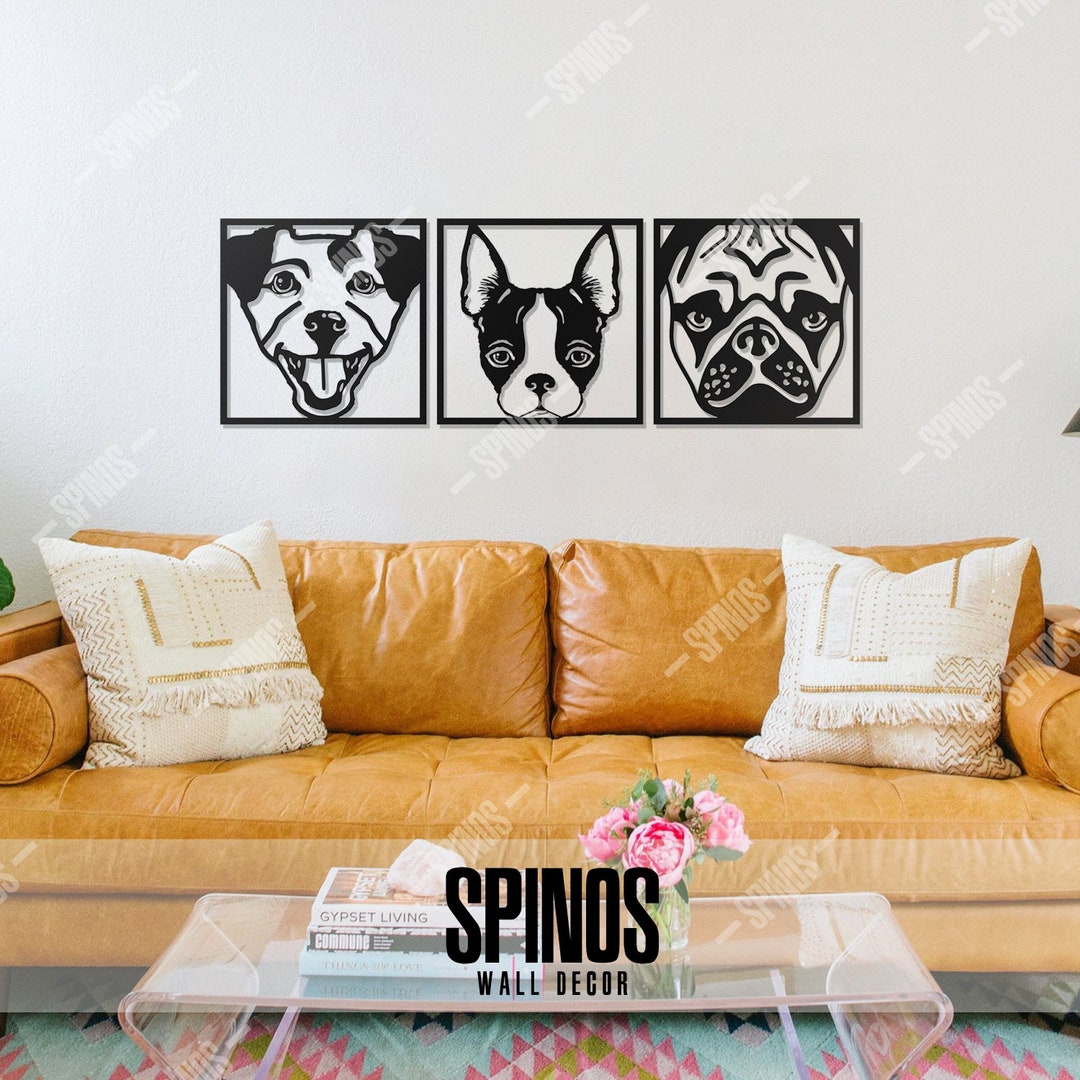 Dogs Minimalist Wood Wall Decor Pug Wall Art Boston - Etsy