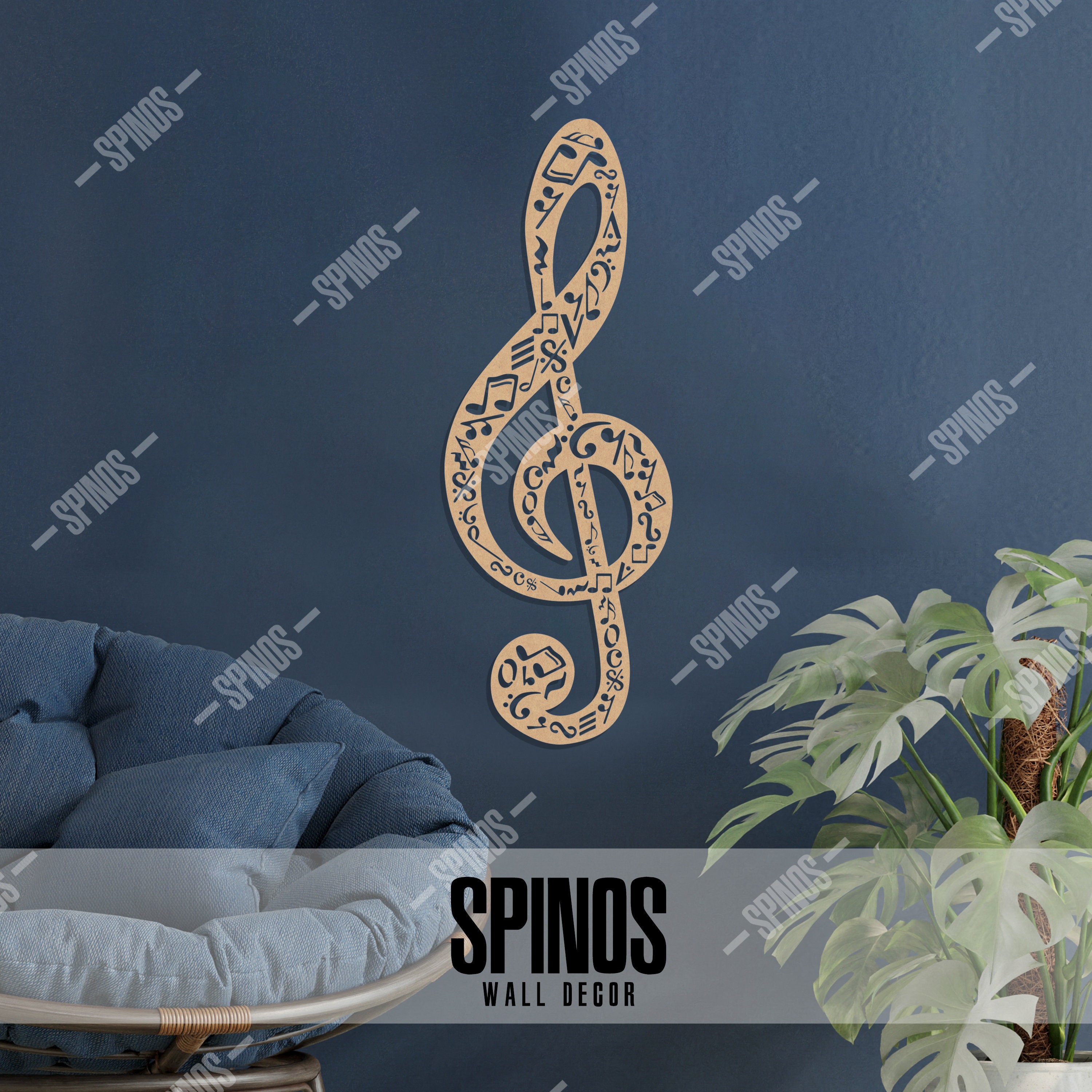 Music Wood Wall Decor Treble Clef Wall Art Musical Note | Etsy