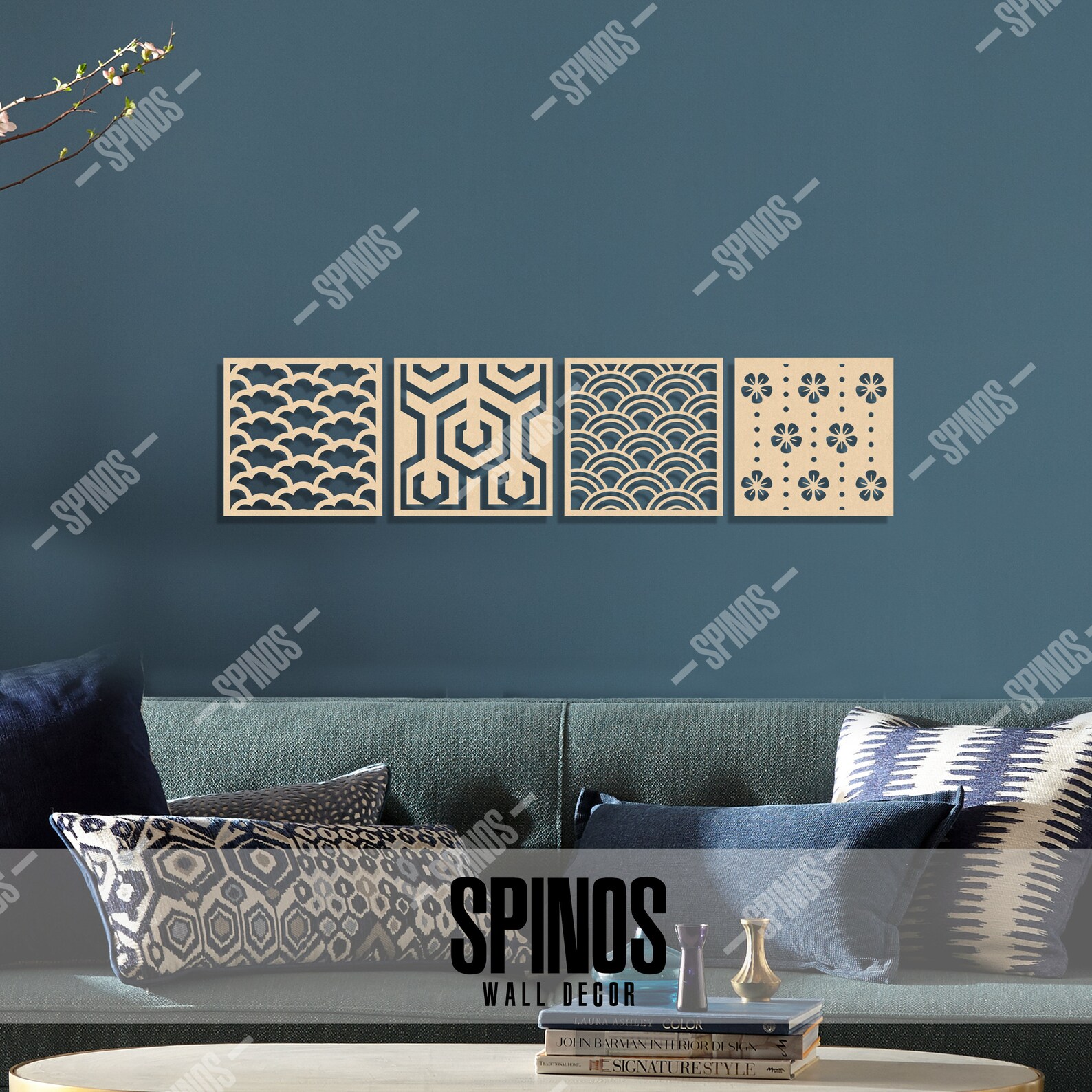 Japanese Pattern Wall Art Asian Motifs Wall Decor Kimono - Etsy