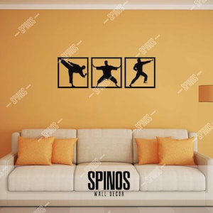 Karate Wood Wall Decor - Karate Techniques Art - Kick and Punch Sign ...