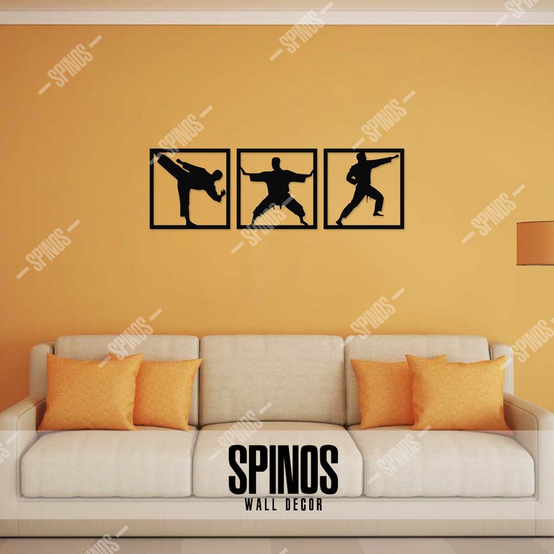 Karate Wood Wall Decor Karate Techniques Art Kick and | Etsy