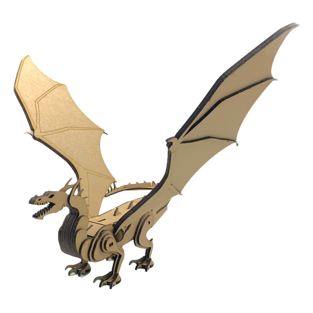 Dragon 3D Model DIY Kit Gift Mythological Wooden Laser Cut Craft ...