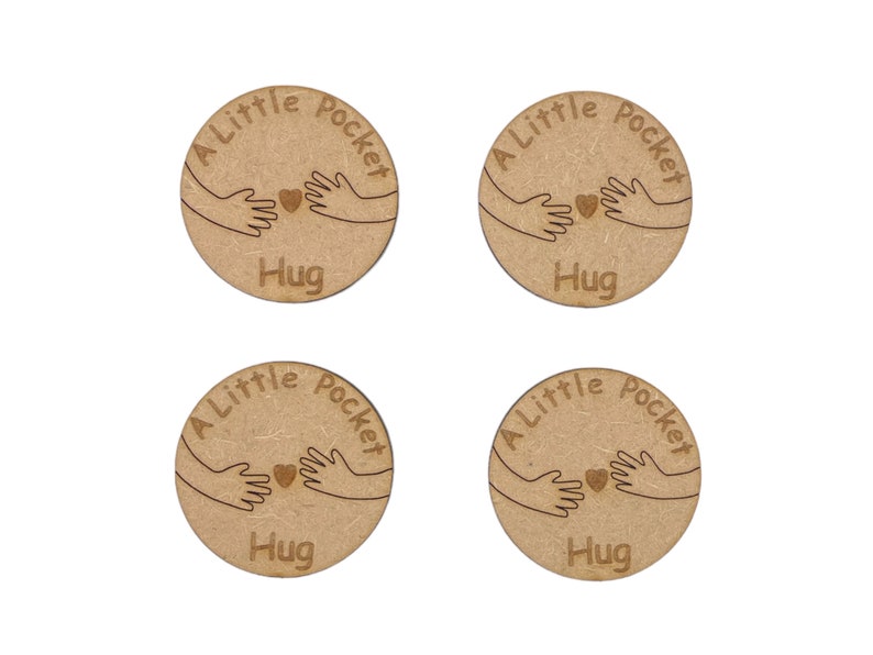 Set of 4 Pocket Hug Tokens Back to School Laser Cut Mdf Shape - Etsy