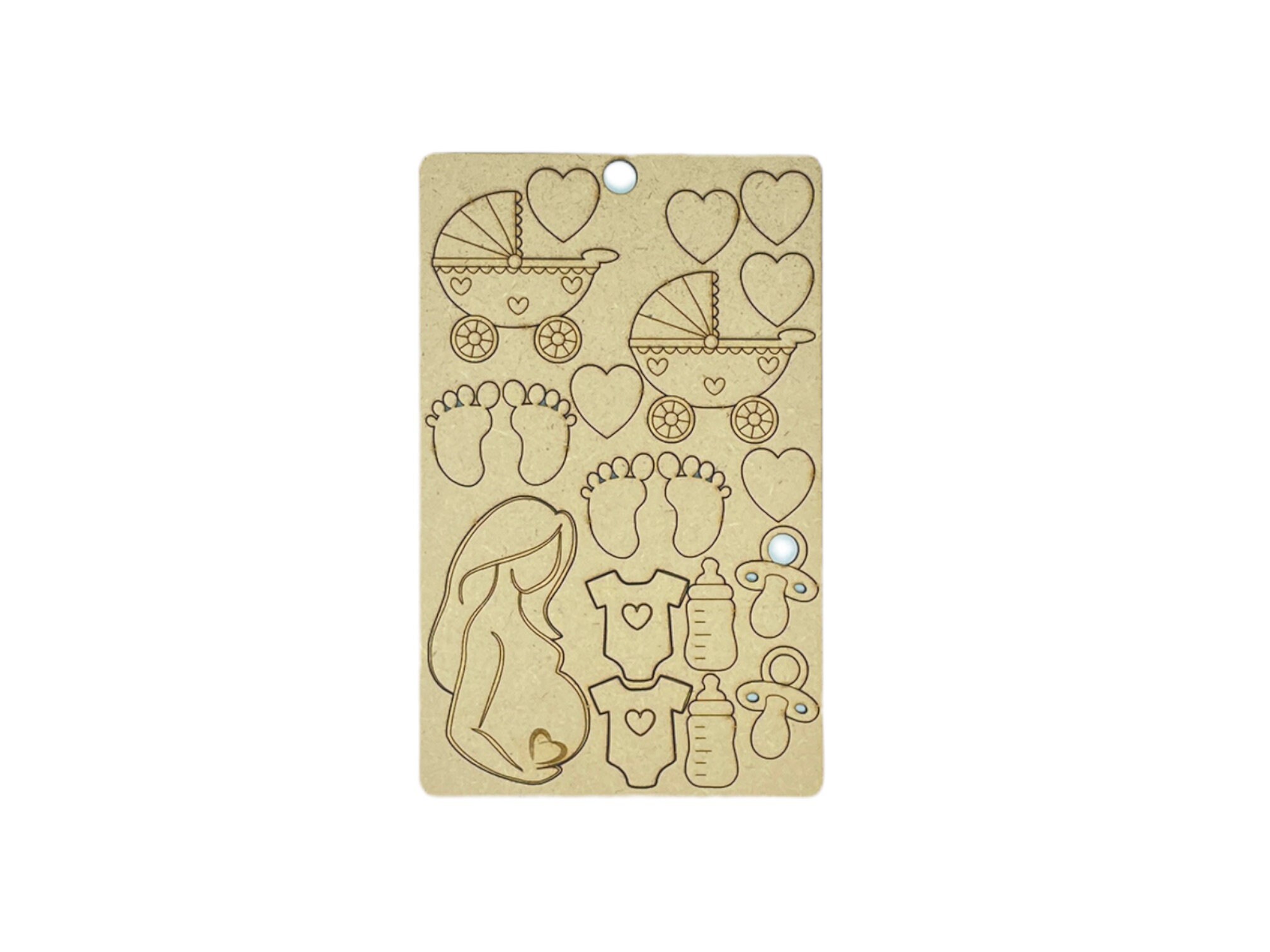 Mother Baby Pregnancy Related 2cm -7.5cm Pop Out Items Set Mdf Craft ...