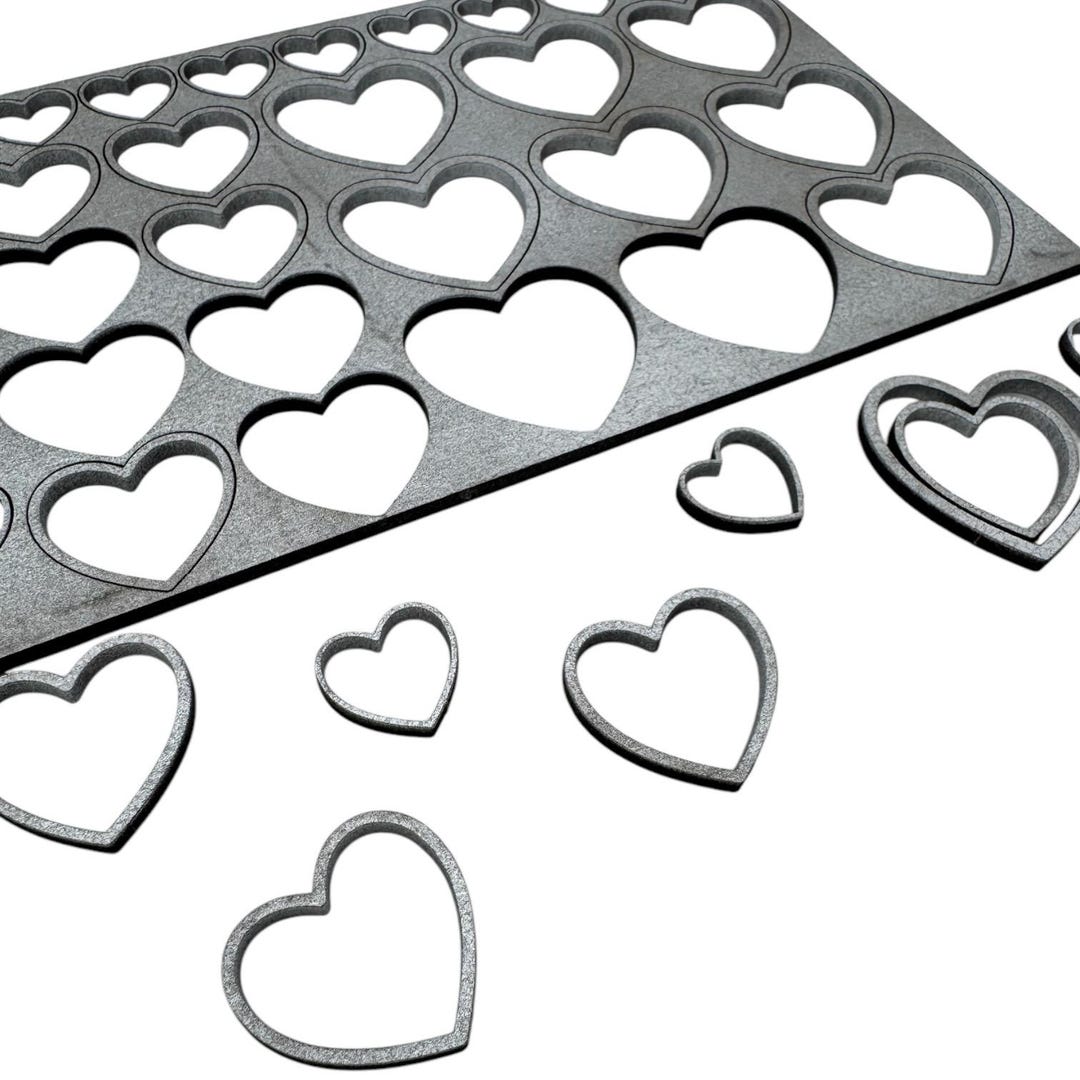 Heart Outline 3 Sizes Painted or Natural Wood Embellishments Lasercut ...
