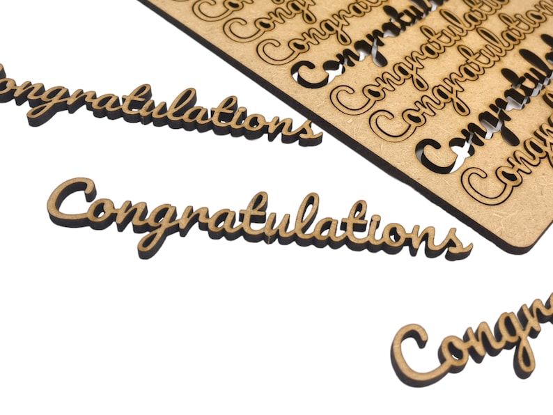 10x 10cm Congratulations Words Laser Cut Mdf Craft Shapes - Etsy