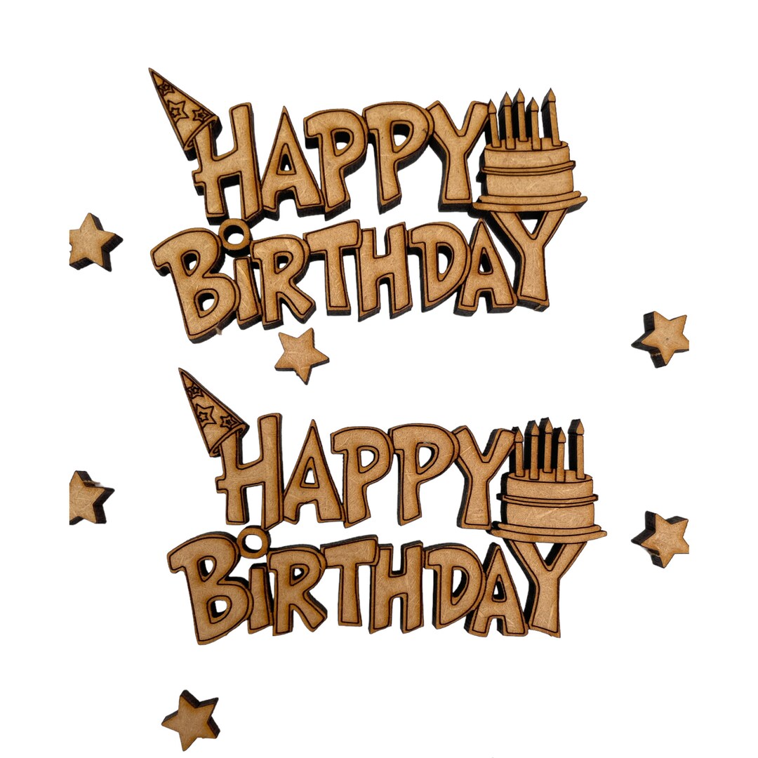 Happy Birthday Laser Cut Mdf Craft Shapes Table Confetti - Etsy