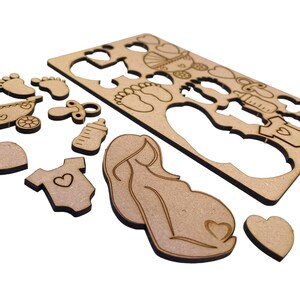 Mother Baby Pregnancy Related 2cm -7.5cm Pop Out Items Set Mdf Craft ...