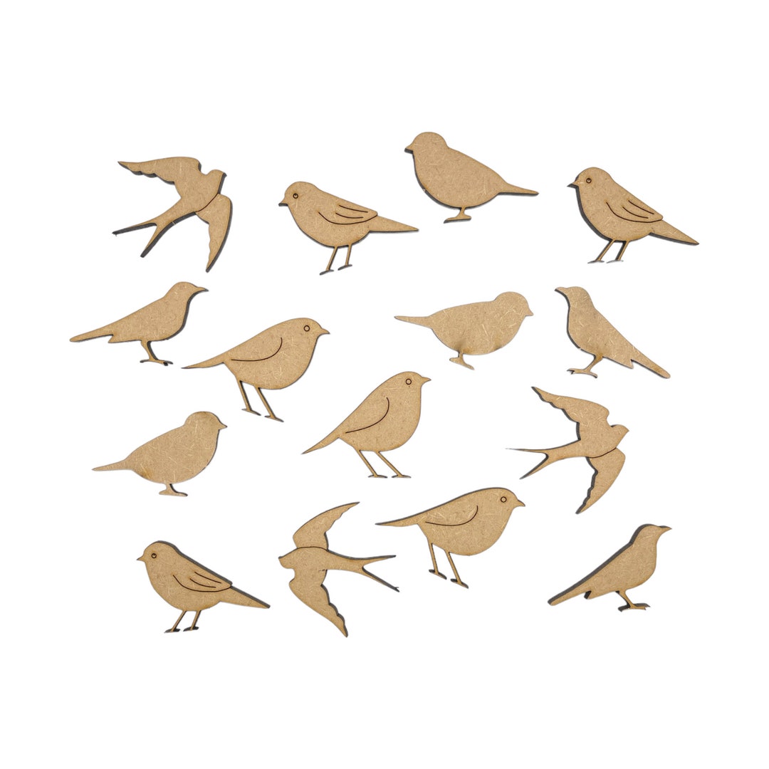 15x 4cmassorted Birds Swallow Dove Black Bird Embelishment Laser Cut ...
