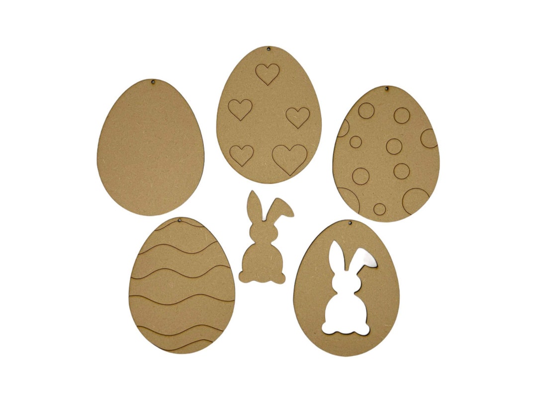 20cm Happy Easter Egg Decorations Craft Set Laser Cut Mdf - Etsy