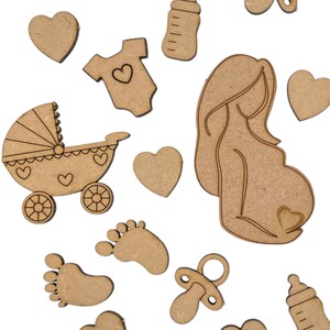 Mother Baby Pregnancy Related 2cm -7.5cm Pop Out Items Set Mdf Craft ...