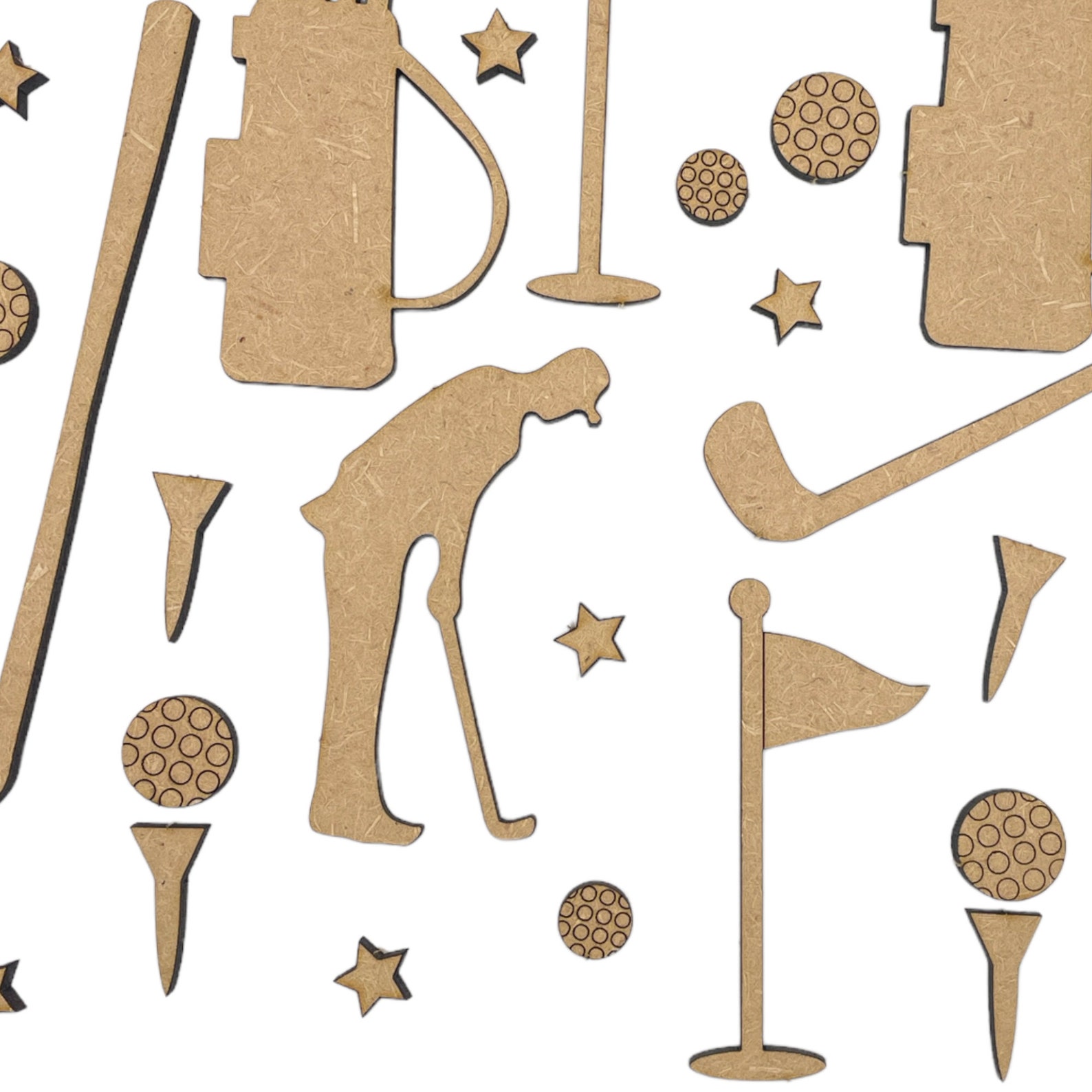 Golf Sport 1cm -10cm Mdf Laser Cut Shapes Decorations - Etsy