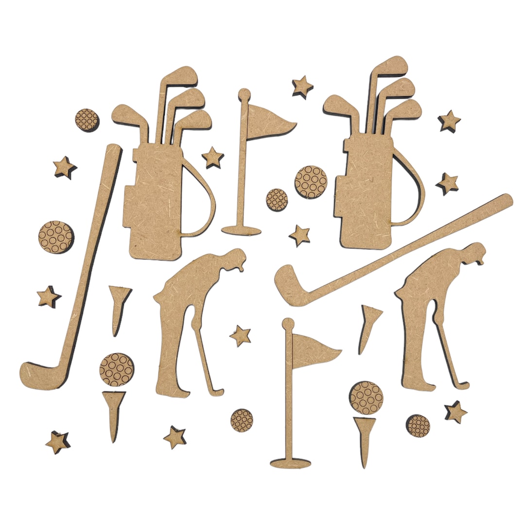 Golf Sport 1cm -10cm Mdf Laser Cut Shapes Decorations - Etsy