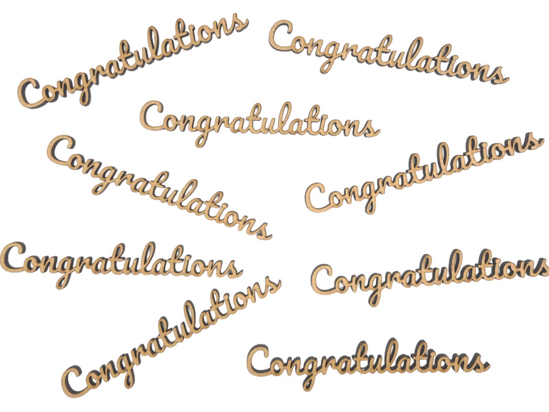 10x 10cm Congratulations Words Laser Cut Mdf Craft Shapes - Etsy