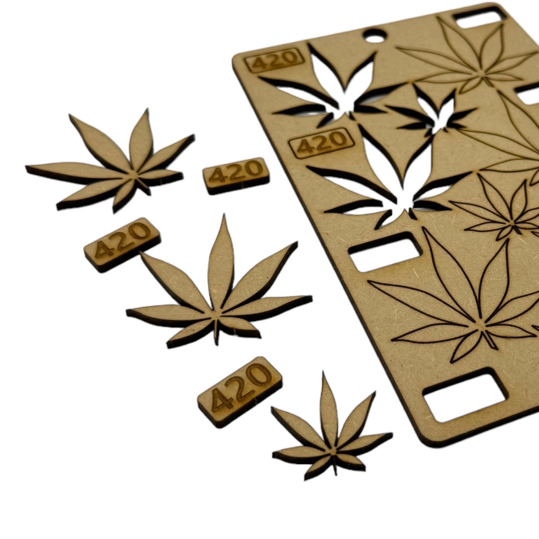 420 Weed Marijuana Cannabis Leaves Lasercut Mdf Shape Decoration ...
