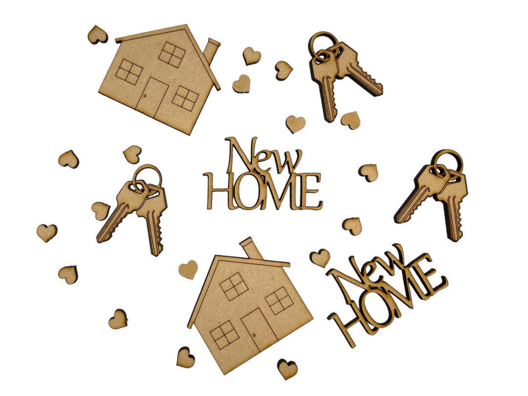 New Home Keys House Laser Cut Mdf Shapes - Etsy
