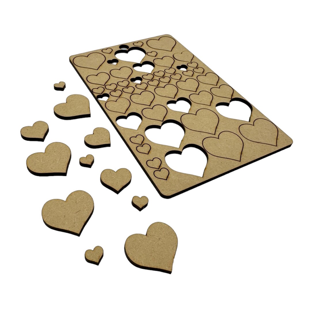 Assorted Heart Shapes Crafting Table Decoration Lasercut Mdf ...