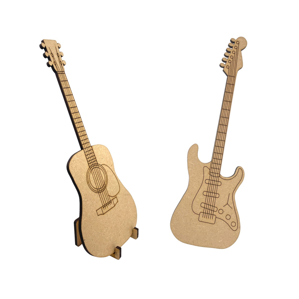 19cm Electric Acoustic Guitar Shape Cut Out Craft Music Instrument ...
