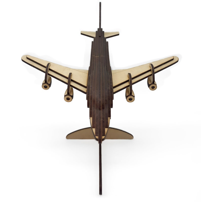 Boeing 747 Plane 3D Model DIY Kit Gift Wooden Laser Cut Craft Present ...