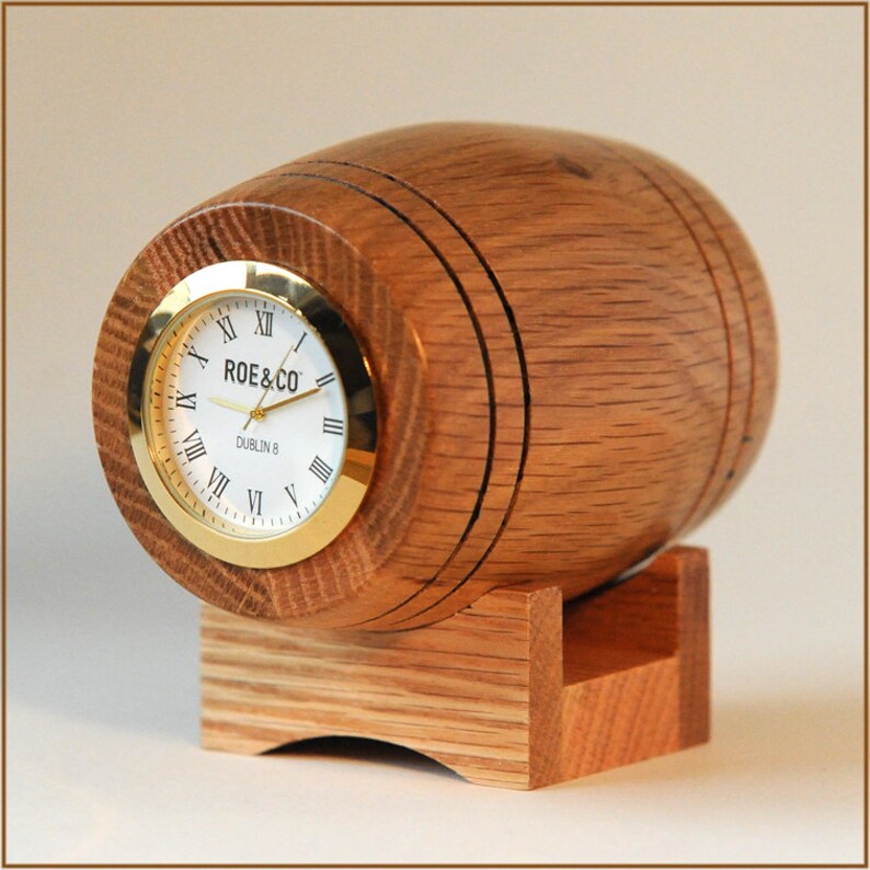 Irish Whiskey Oak Barrel Desk Clock - Etsy