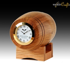 Irish Whiskey Oak Barrel Desk Clock - Etsy