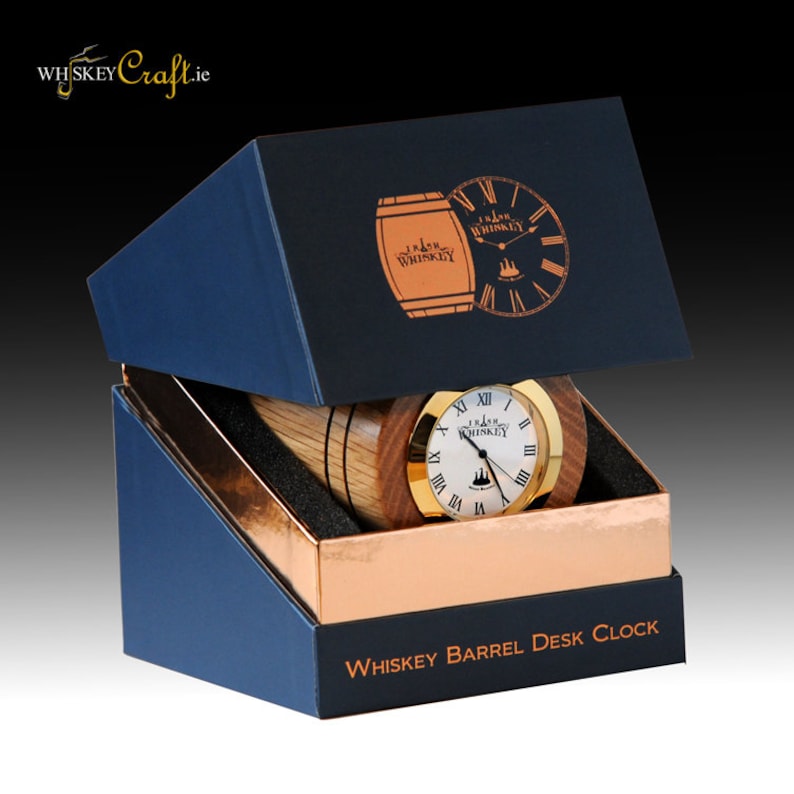 Irish Whiskey Oak Barrel Desk Clock - Etsy