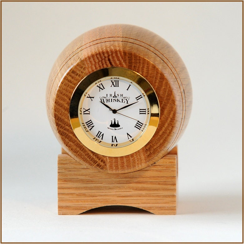Irish Whiskey Oak Barrel Desk Clock - Etsy