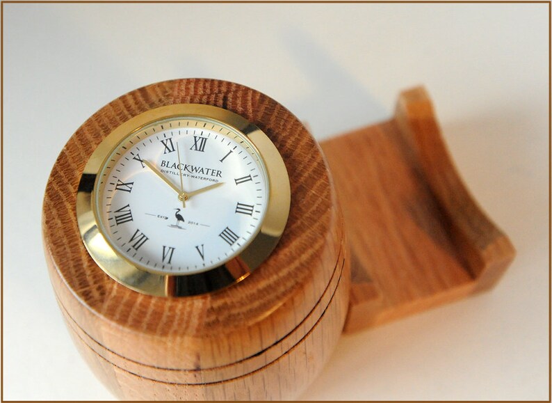 Irish Whiskey Oak Barrel Desk Clock - Etsy