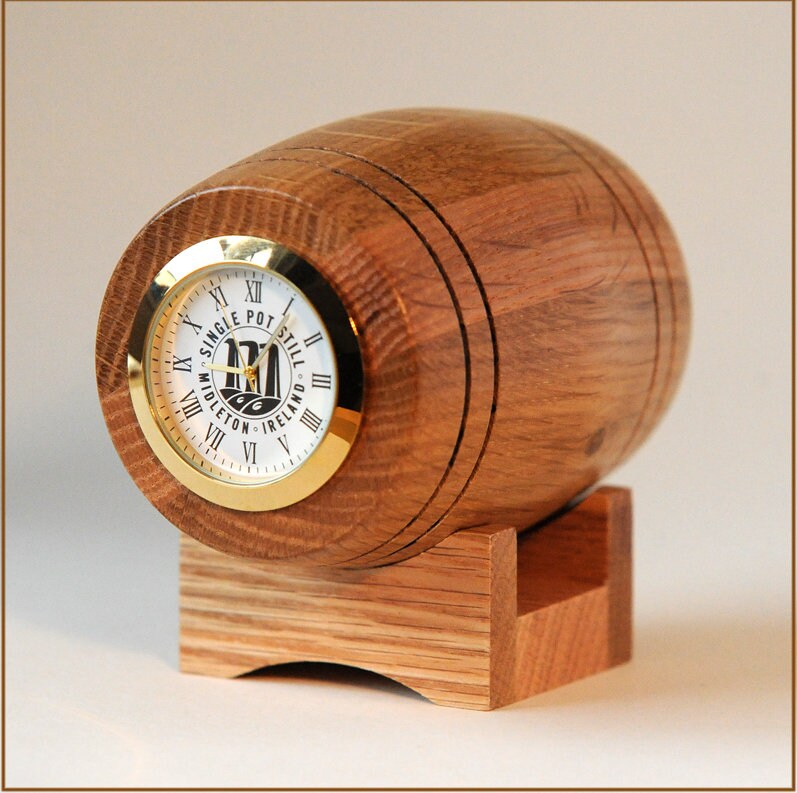 Irish Whiskey Oak Barrel Desk Clock - Etsy