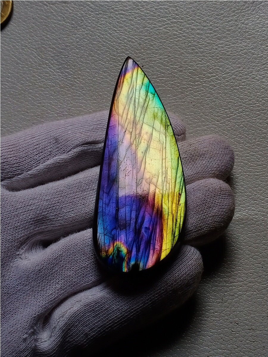 Beautiful Unique Multi Rare Purple Flashy Labradorite Cabochon - Etsy