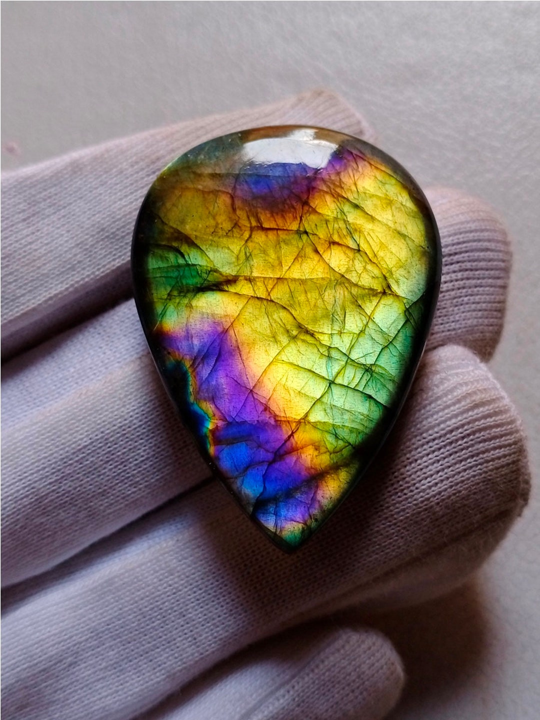 Gorgeous Unique Multi Rare Yellow Flashy Labradorite Cabochon - Etsy