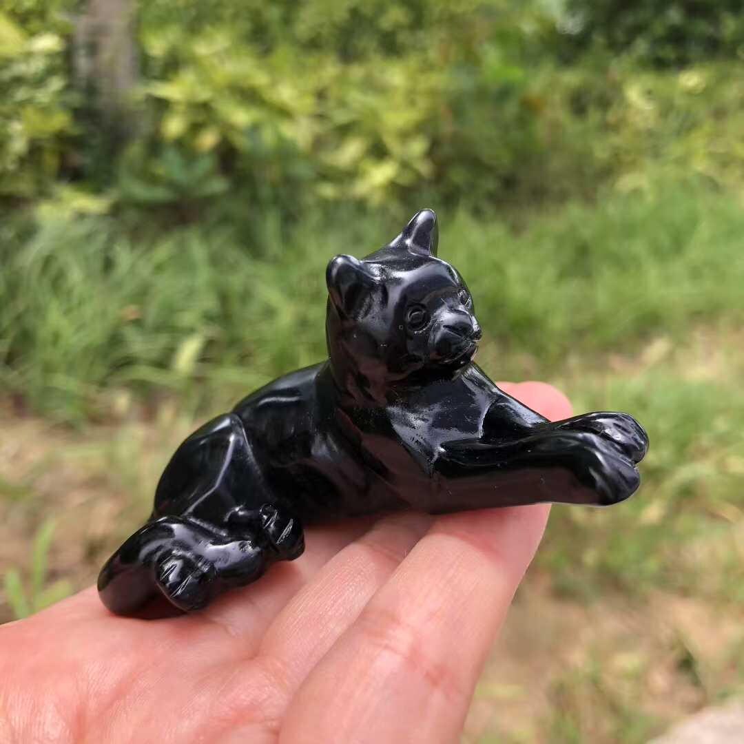 Obsidian Carved Cat Statue: Natural Crystal Home Decor (3.2 Inches - Etsy